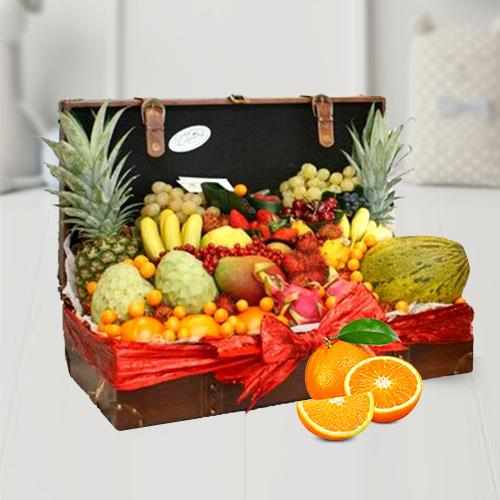 Sweetly Packed Fresh Fruits - - Luxury Fruit Basket Delivery Spain